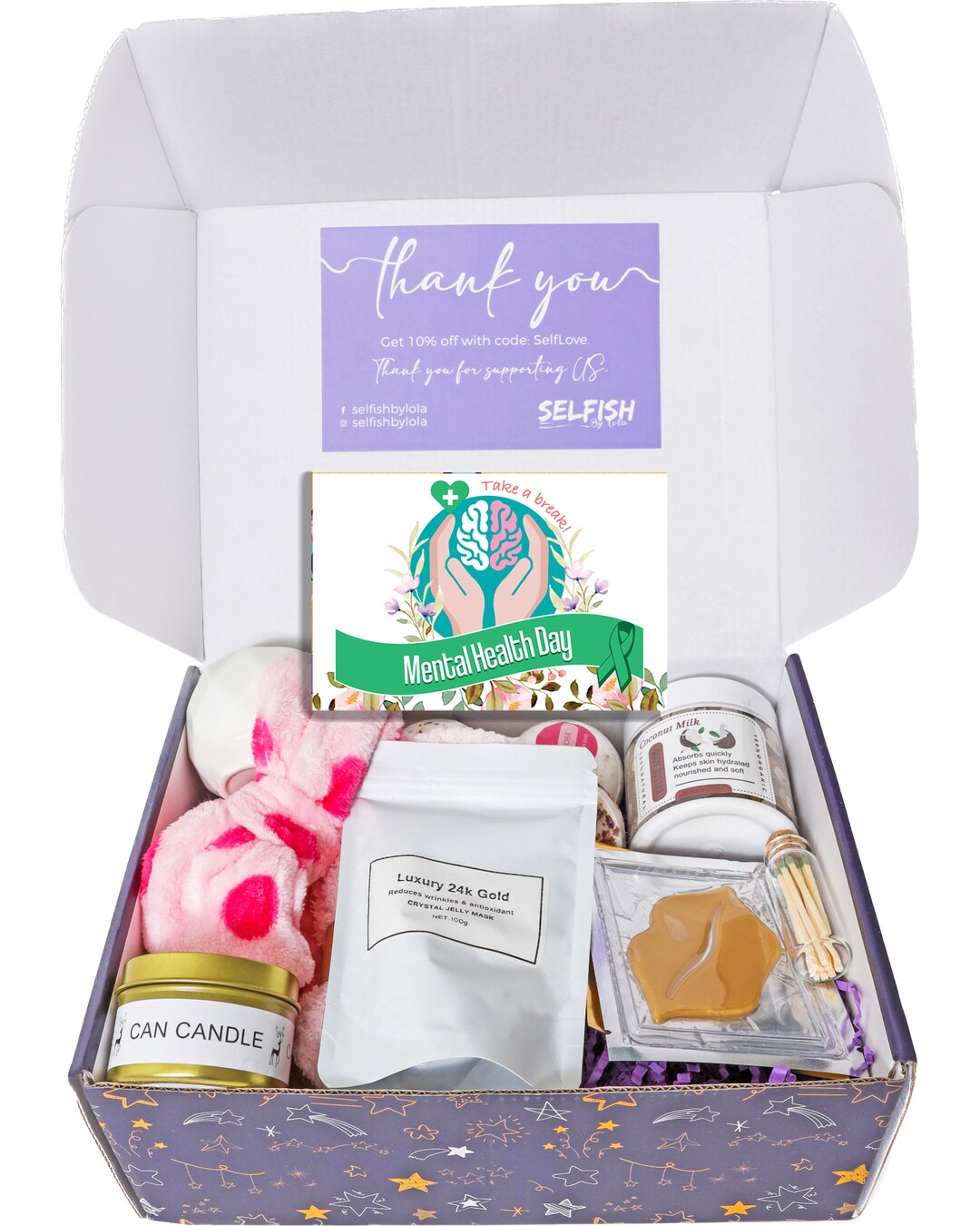 Personalized Mental Health Day Box Ultimate Self Care Package Spa Gift ...