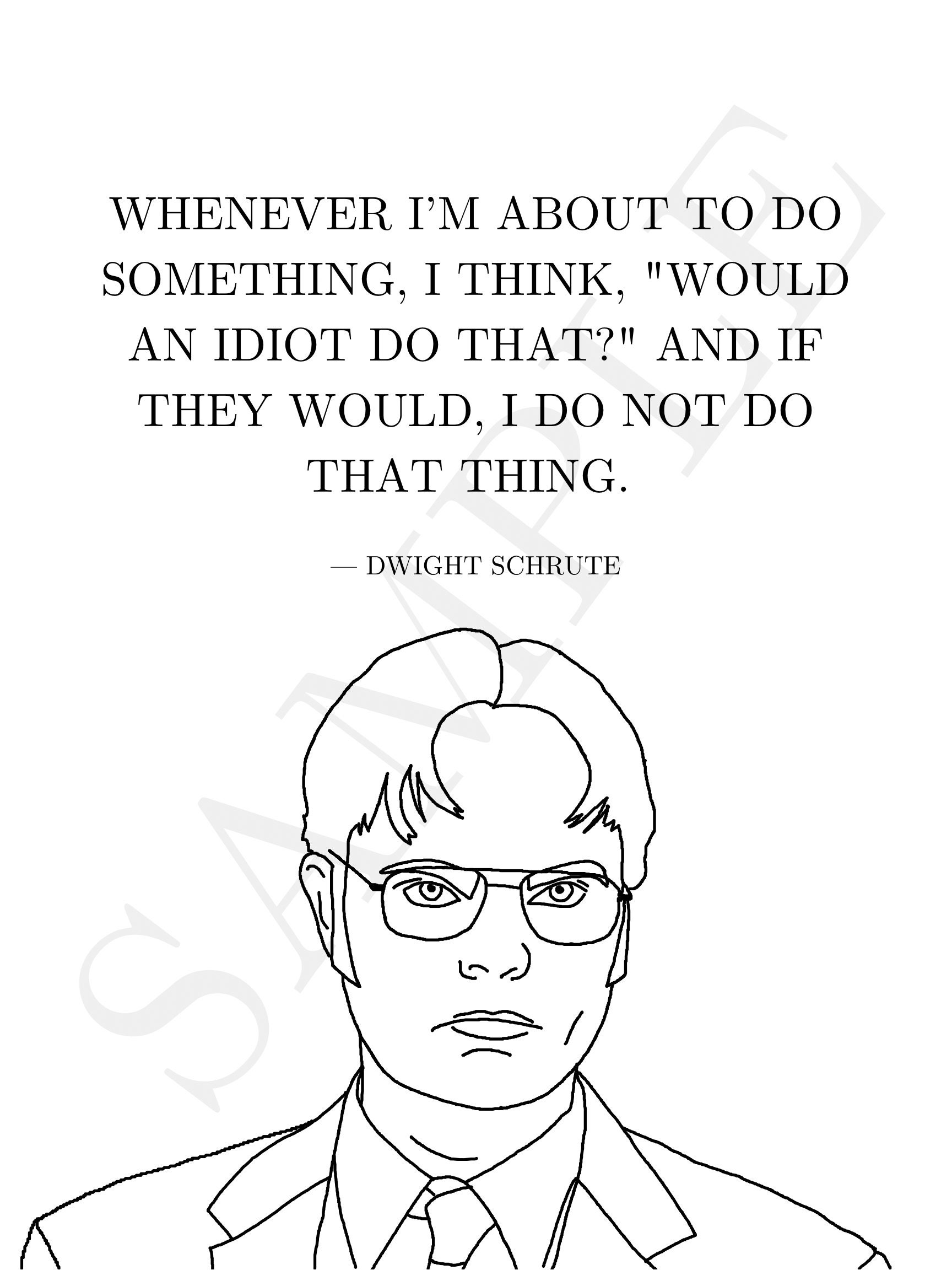Dwight Schrute Digital Download Quote Illustration - "whenever I’m ...