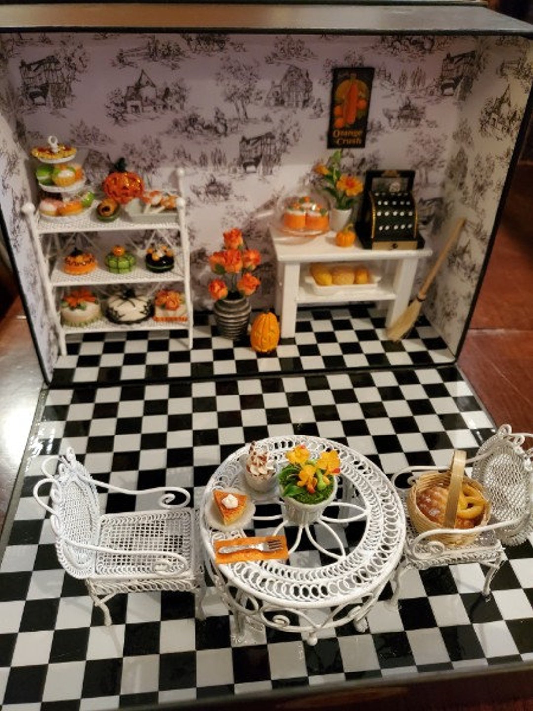 Bakery in a Book Box Handmade Dollhouse Bake Shop Diorama A Completed ...