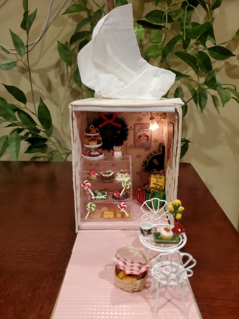 Bakery in a Tissue Box! This Diorama is 1:24 Scale Miniature Dollhouse ...