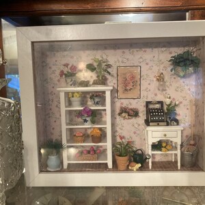 Flower Shop Diorama 1:12 Scale Miniature Dollhouse Roombox A Handmade ...