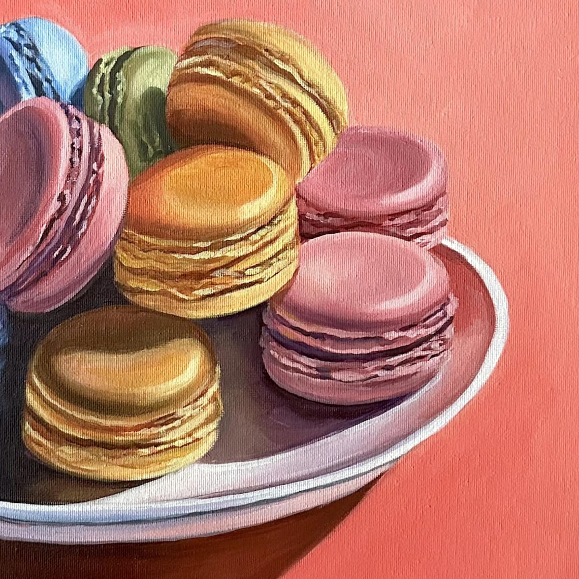 Acrylic Painting, Kitchen Decor, Dessert Painting, Food Artwork ...