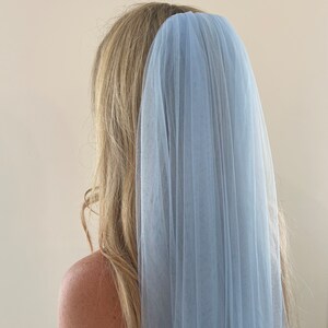 Blue Veil Light Blue Wedding Veil Blue Bridal Veil Coloured Veil ...
