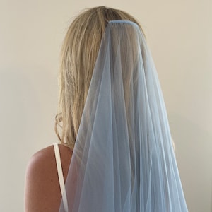 Baby Blue Wedding Veil Light Blue Wedding Veil Something Blue Blusher ...