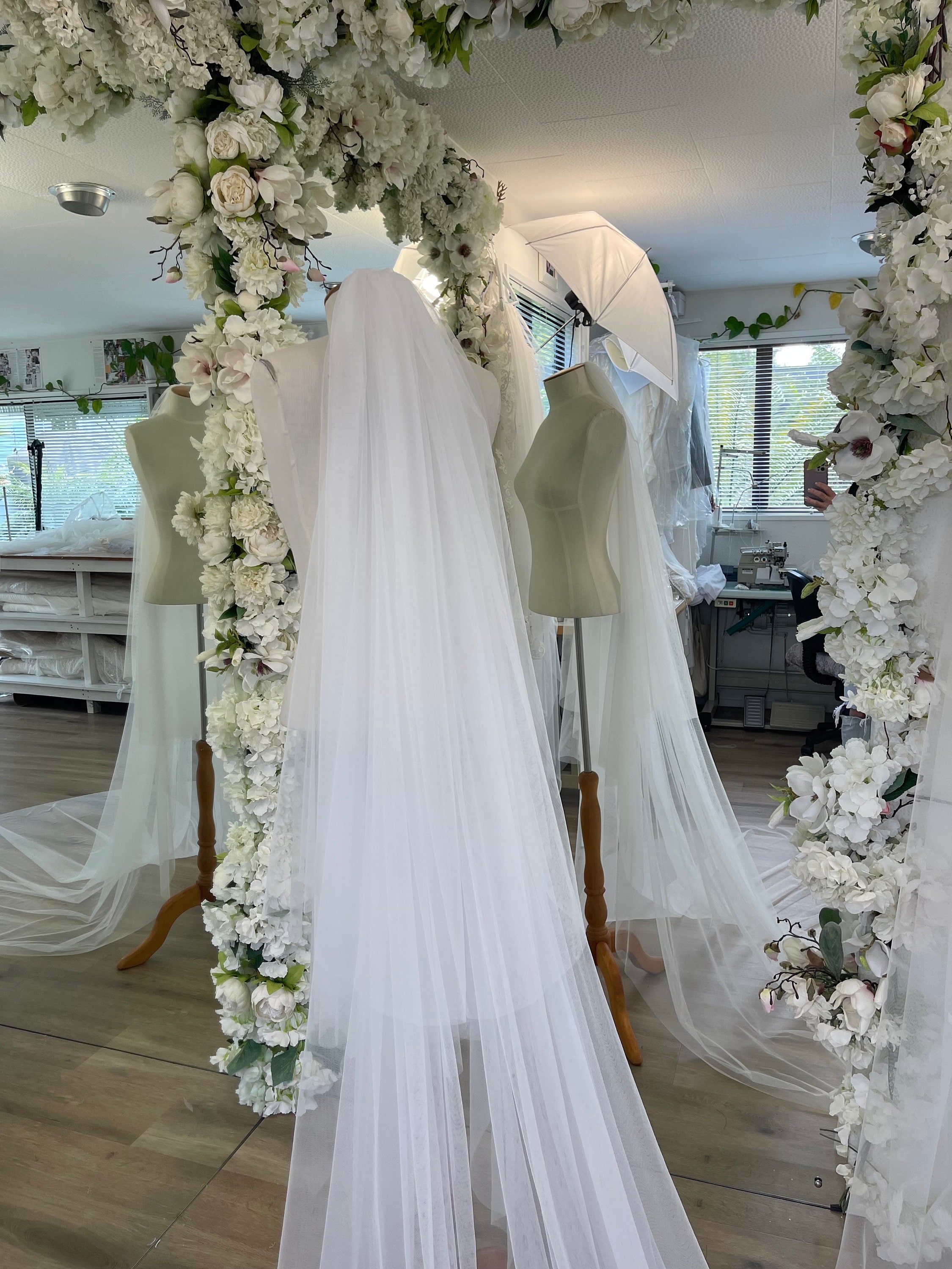 Modern Veil Extra Wide Double Layered Two Tier Veil Barely - Etsy