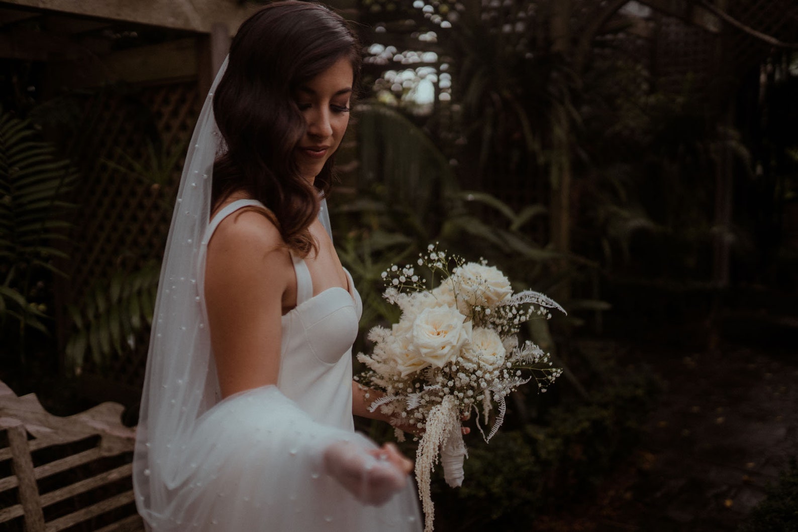 Pearl Wedding Veil Scattered Pearl Veil Embellished Veil - Etsy