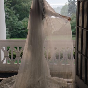 Modern Veil Extra Wide Double Layered Two Tier Veil Barely There Ivory ...