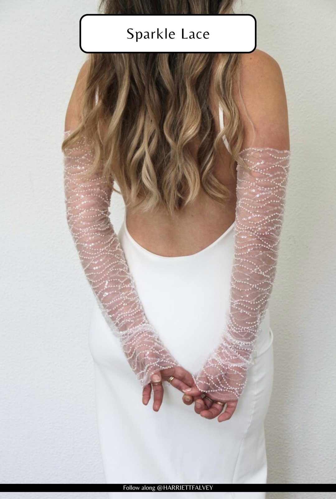 Sparkle Wedding Sleeves Beaded Bridal Gloves Long Bride Sleeves Ivory ...