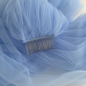 Blue Veil Light Blue Wedding Veil Blue Bridal Veil Coloured Veil ...