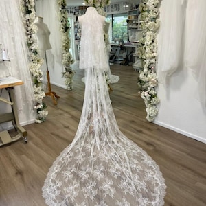 Lace Blusher Veil Chantilly Lace Veil With Blusher Harriett Falvey ...