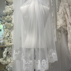 Short Lace Wedding Veil Lace Traditional Veil Mini Bridal Veil ...