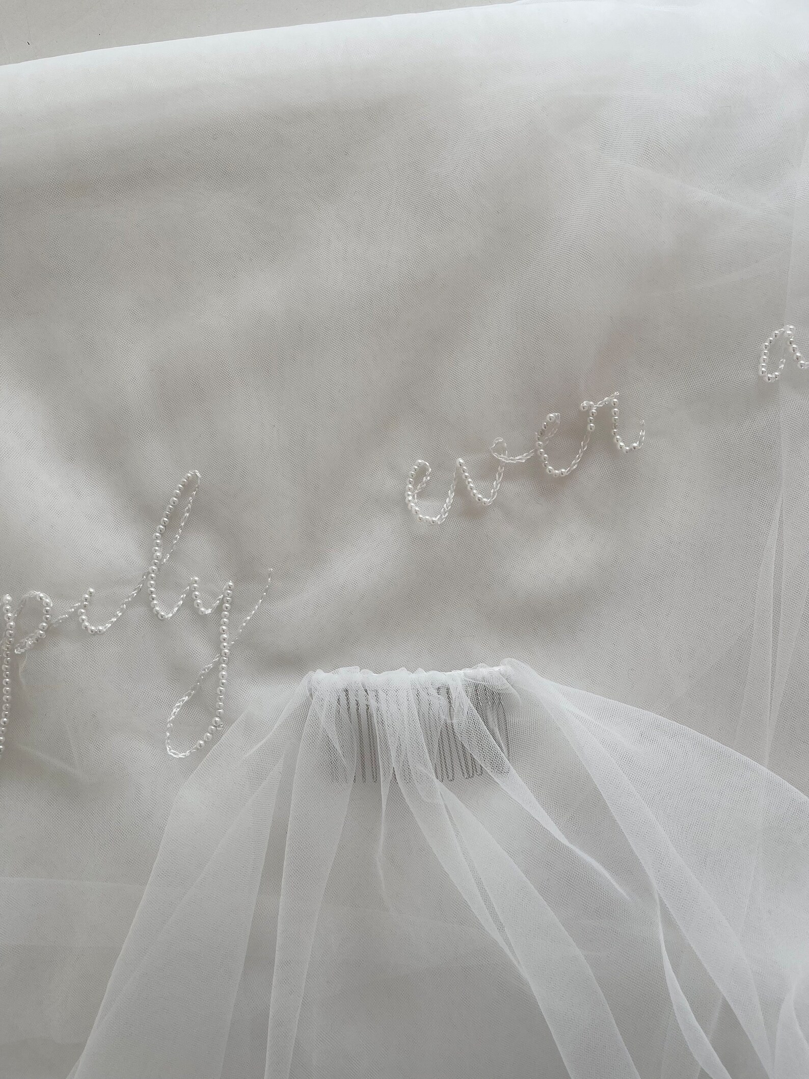 Embroidered Wedding Veil Custom Monogram Veil Wedding Veil With Words ...
