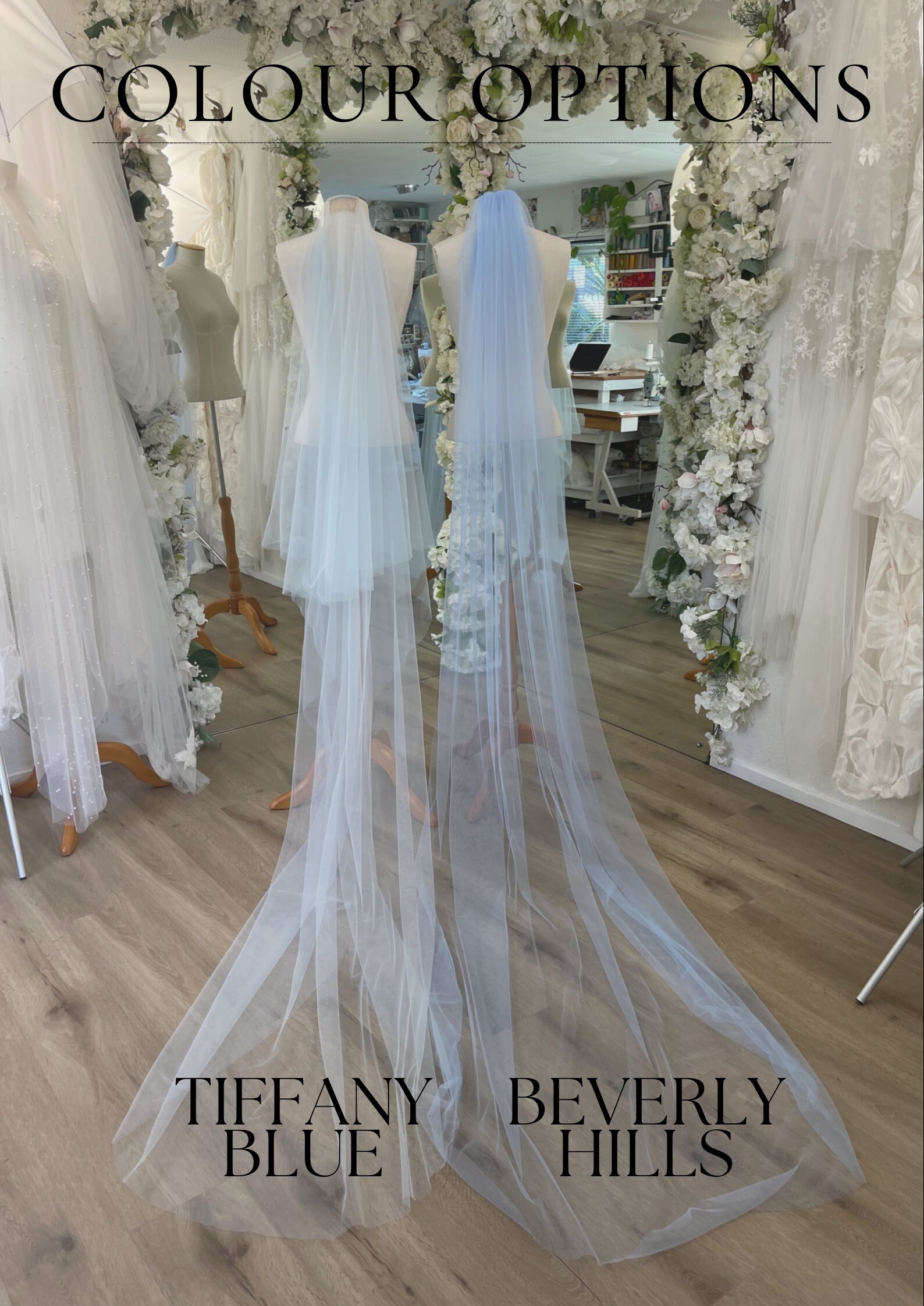 Light Blue Wedding Veil Blusher Blue Veil Dusty Blue Veil Long - Etsy