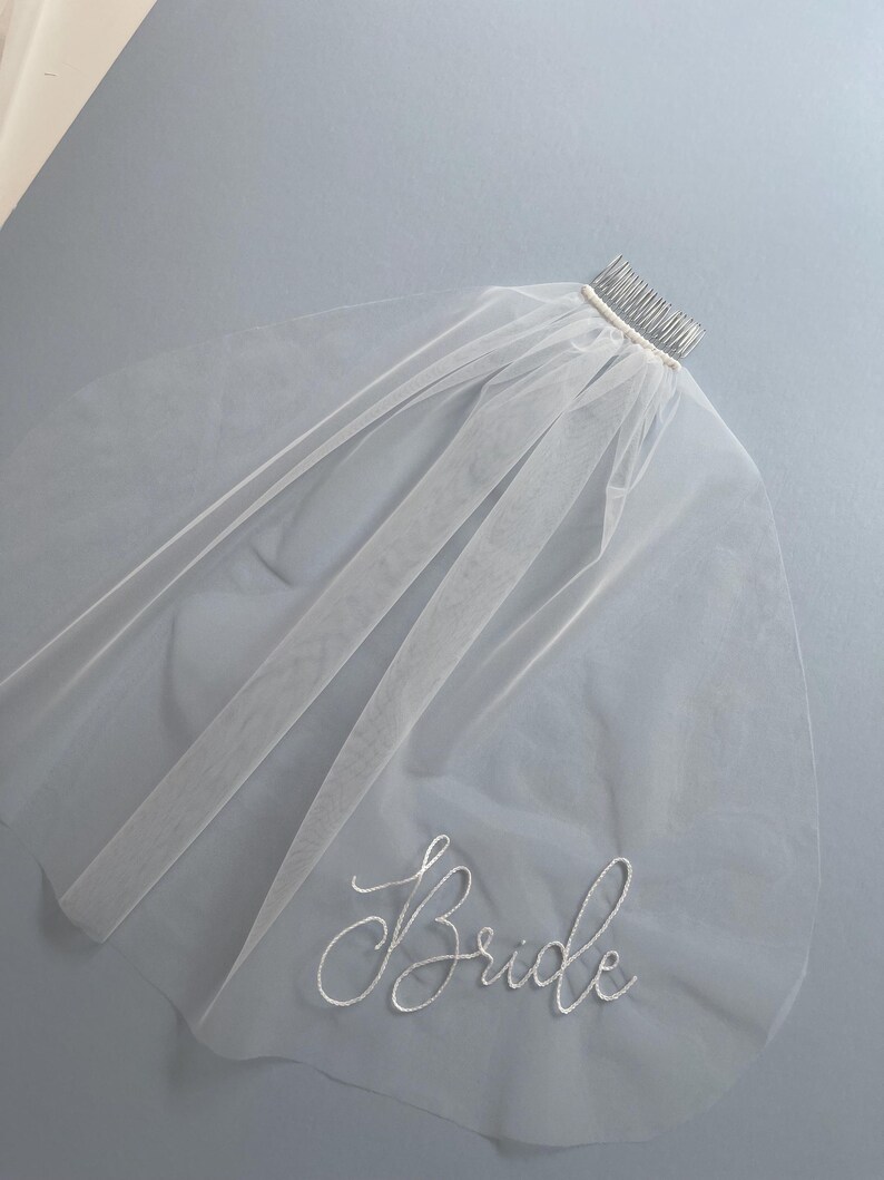 Mini Bride Veil White Bachelorette Party Bridal Shower Veil Mini ...