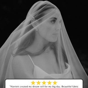 Modern Veil Extra Wide Double Layered Two Tier Veil Barely There Ivory ...