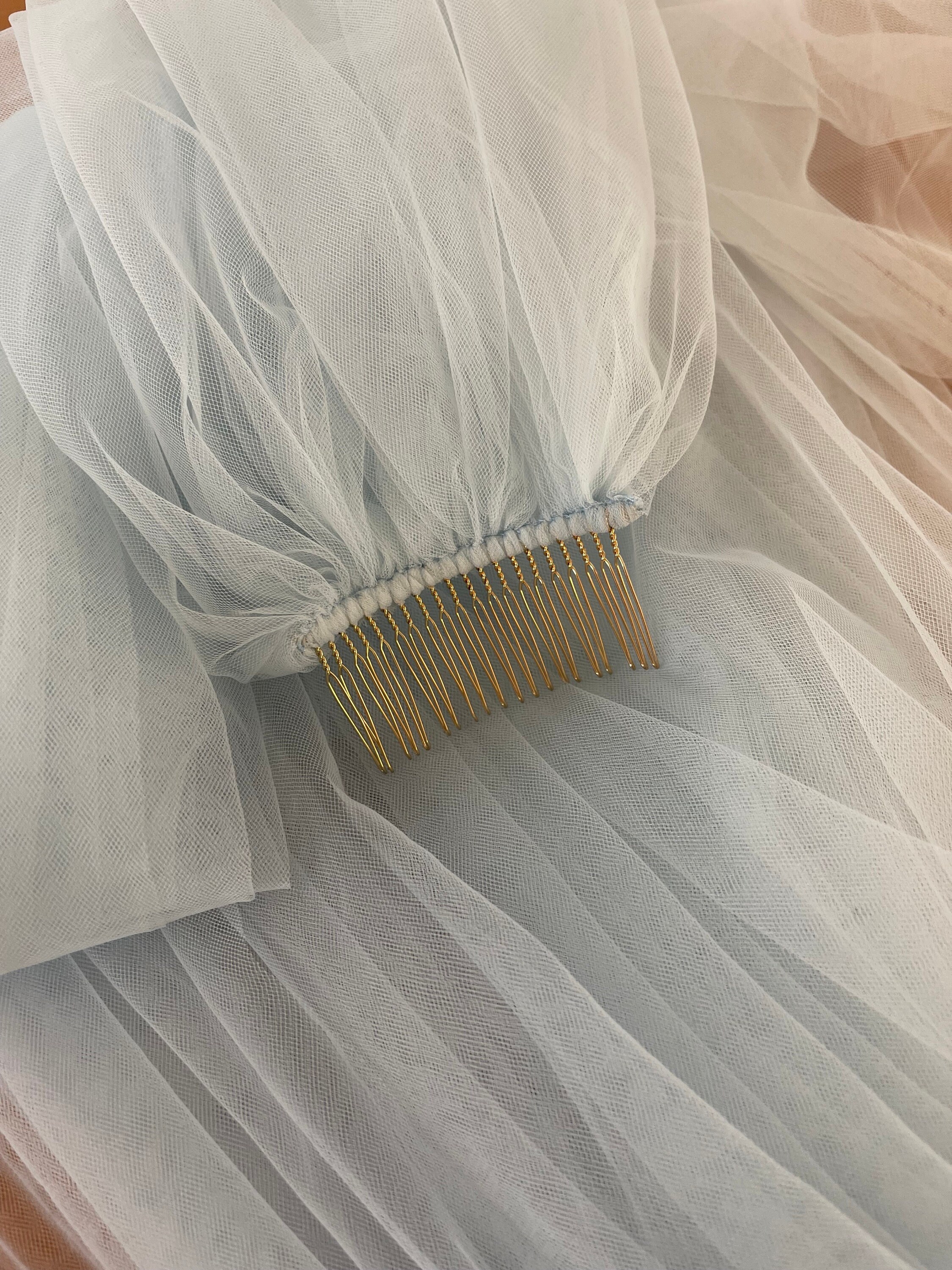 Blue Wedding Veil Coloured Blue Bridal Veil Light Blue Veil - Etsy