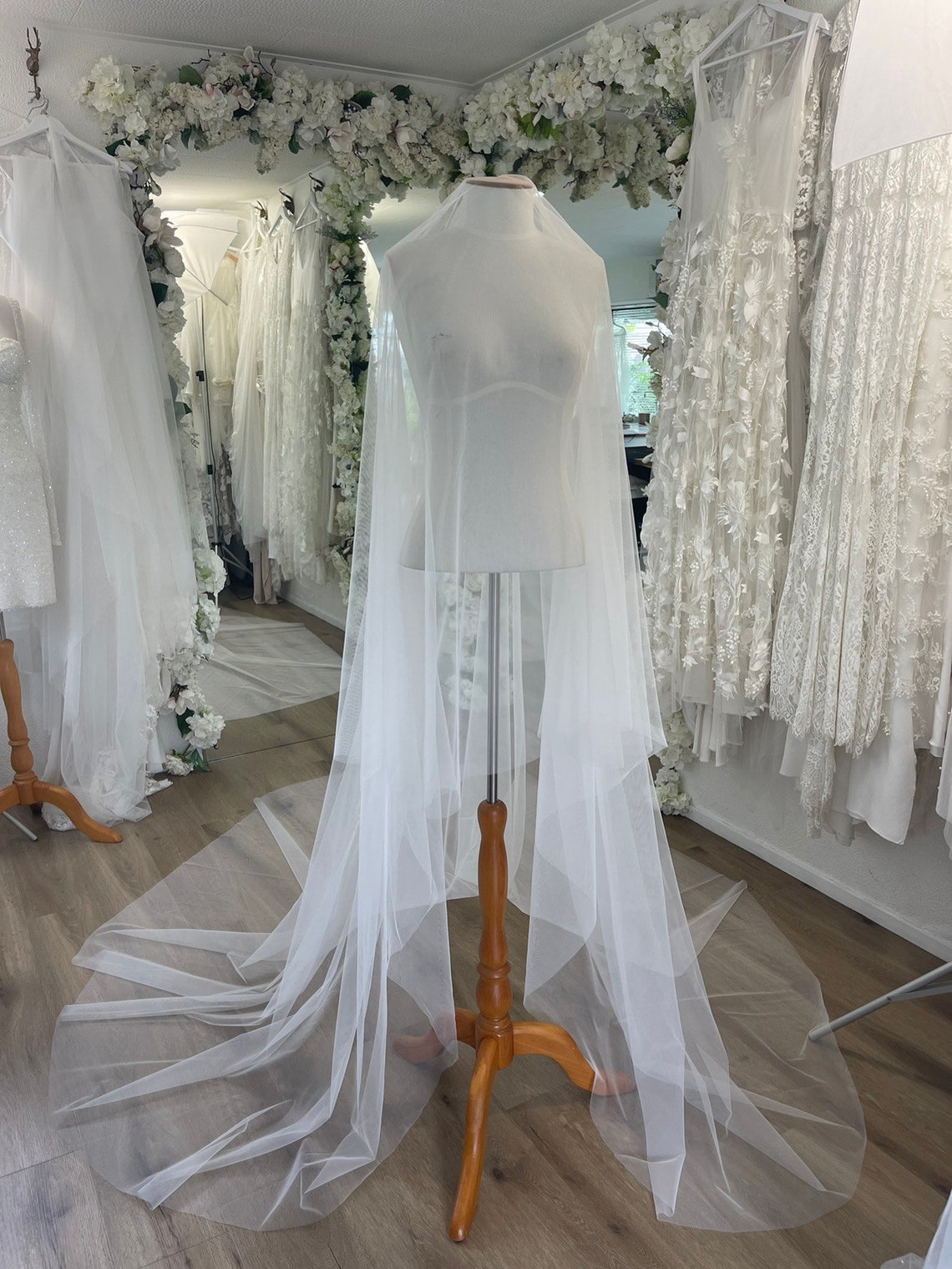 Modern Veil Extra Wide Double Layered Two Tier Veil Barely - Etsy