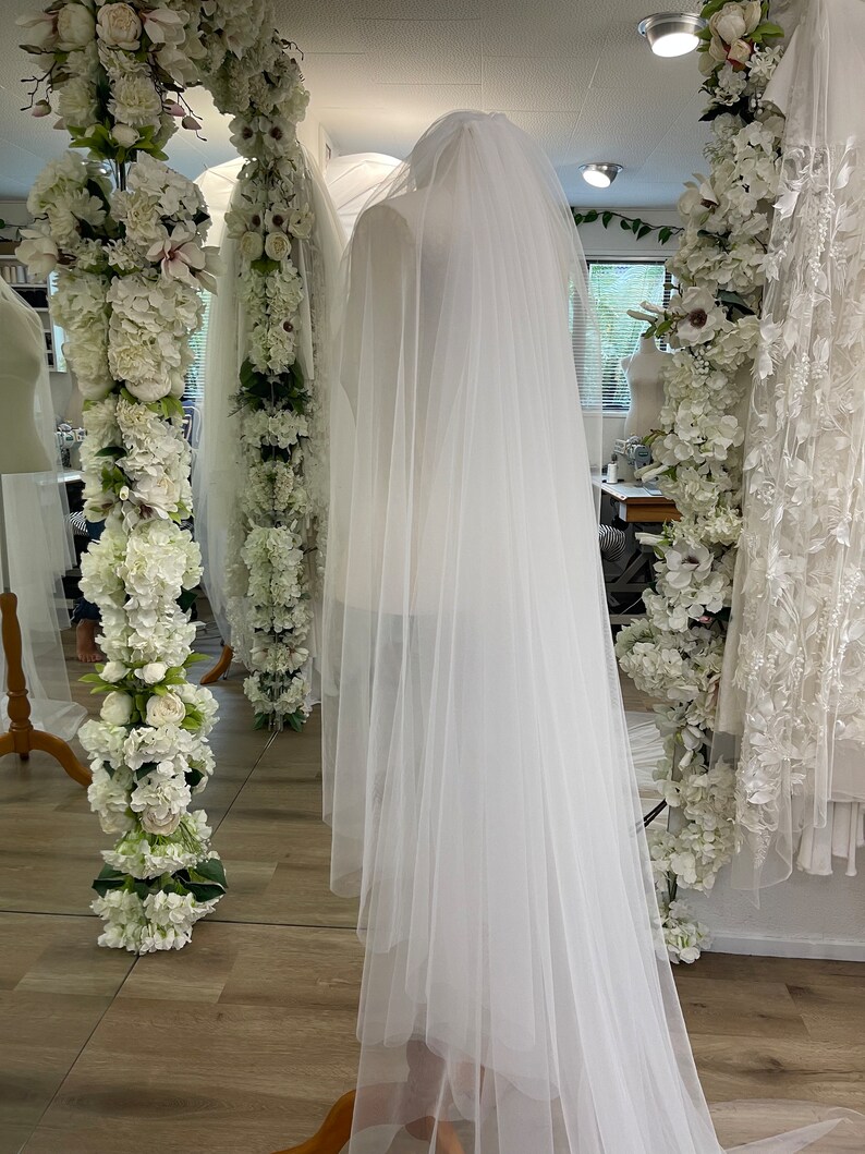 Modern Veil Extra Wide Double Layered Two Tier Veil Barely - Etsy UK