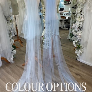 Blue Tulle Veil Blue Coloured Veil Light Blue Veil Baby Blue Bridal ...