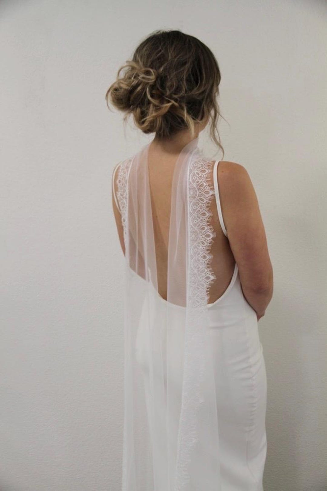 Lace Edge Bridal Scarf Lace Wedding Scarf Veil Neck Scarf Tulle Bridal ...