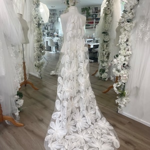 Floral Wedding Veil Big Floral Design Veil Silk 3d Flower Bridal Veil ...