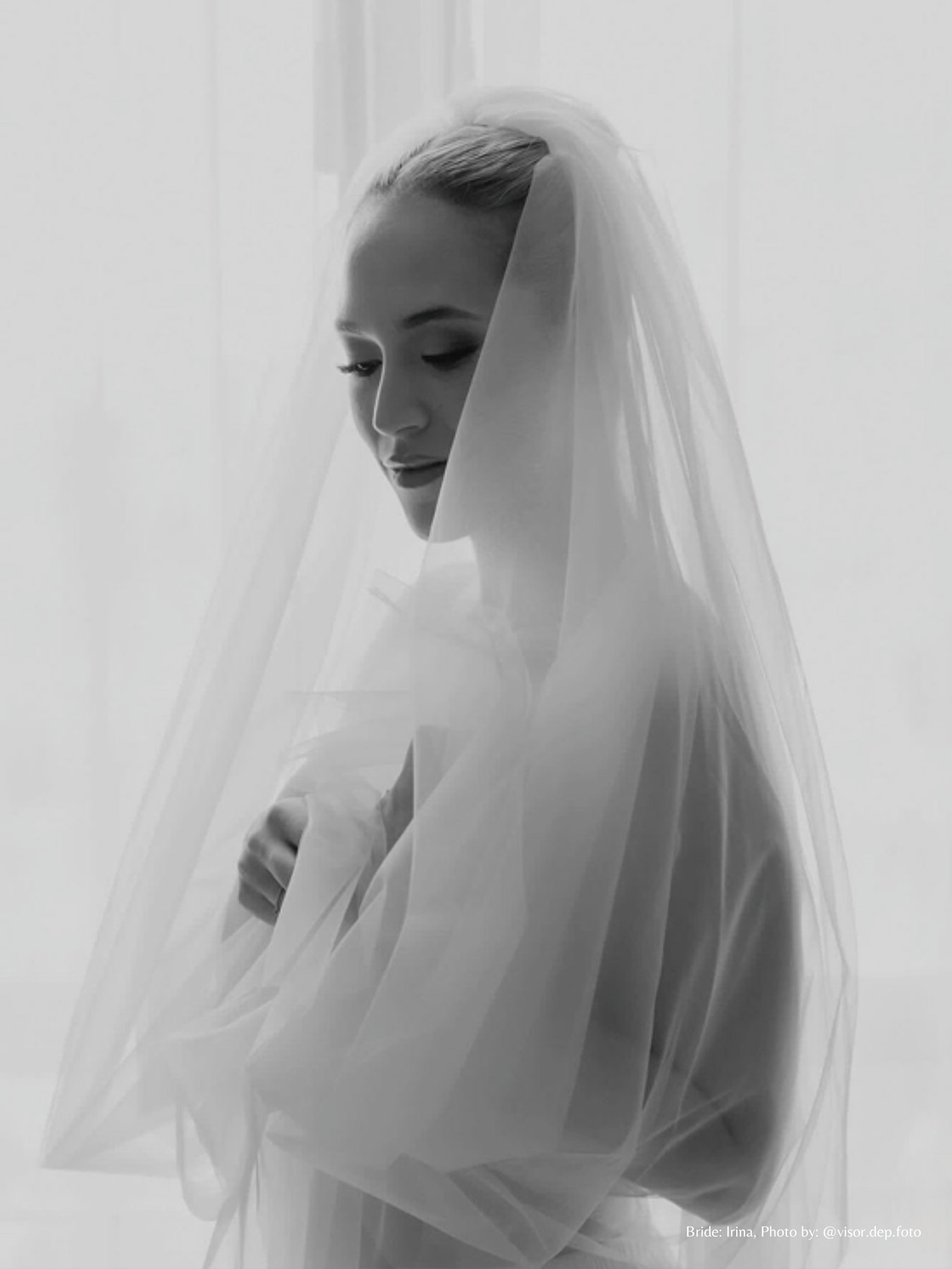 Modern Veil Extra Wide Double Layered Two Tier Veil Barely There Ivory ...