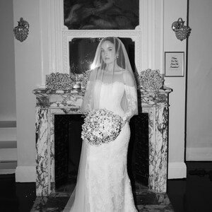Modern Veil Extra Wide Double Layered Two Tier Veil Barely There Ivory ...