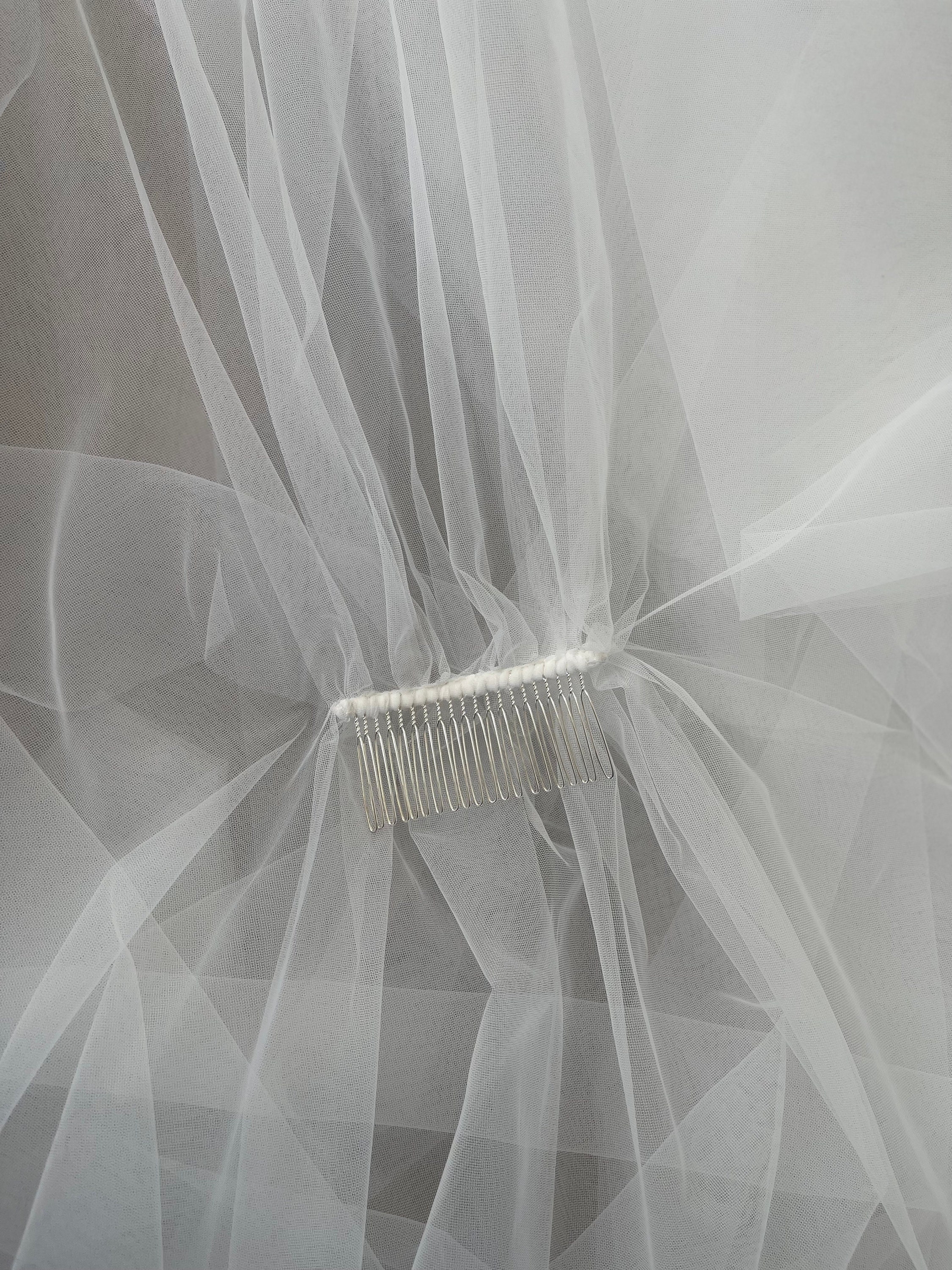 Modern Veil Extra Wide Double Layered Two Tier Veil Barely - Etsy UK