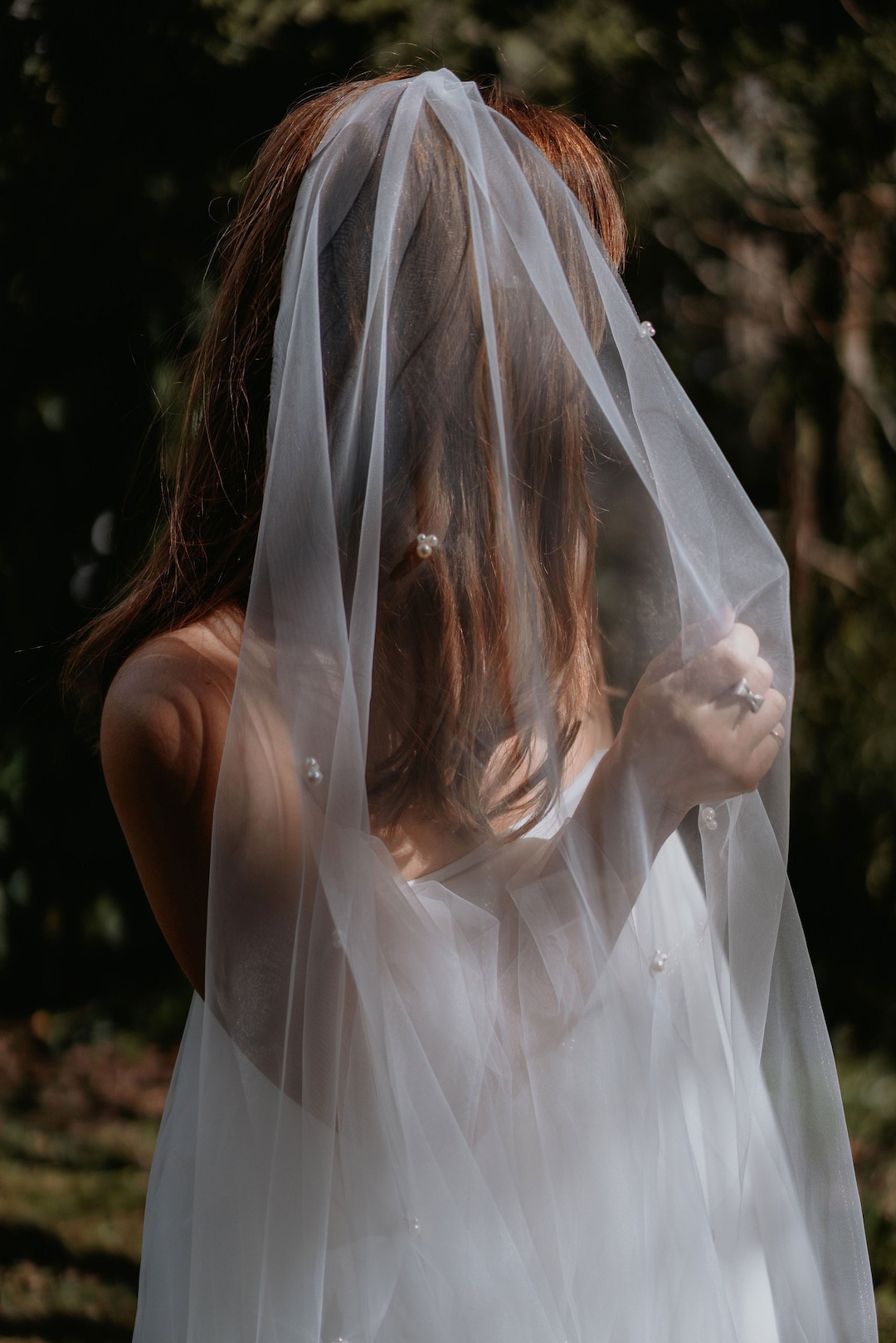 Pearl Cluster Wedding Veil Unique Scattered Pearl Bridal Veil Luxury ...