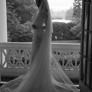 Modern Veil Extra Wide Double Layered Two Tier Veil Barely There Ivory ...