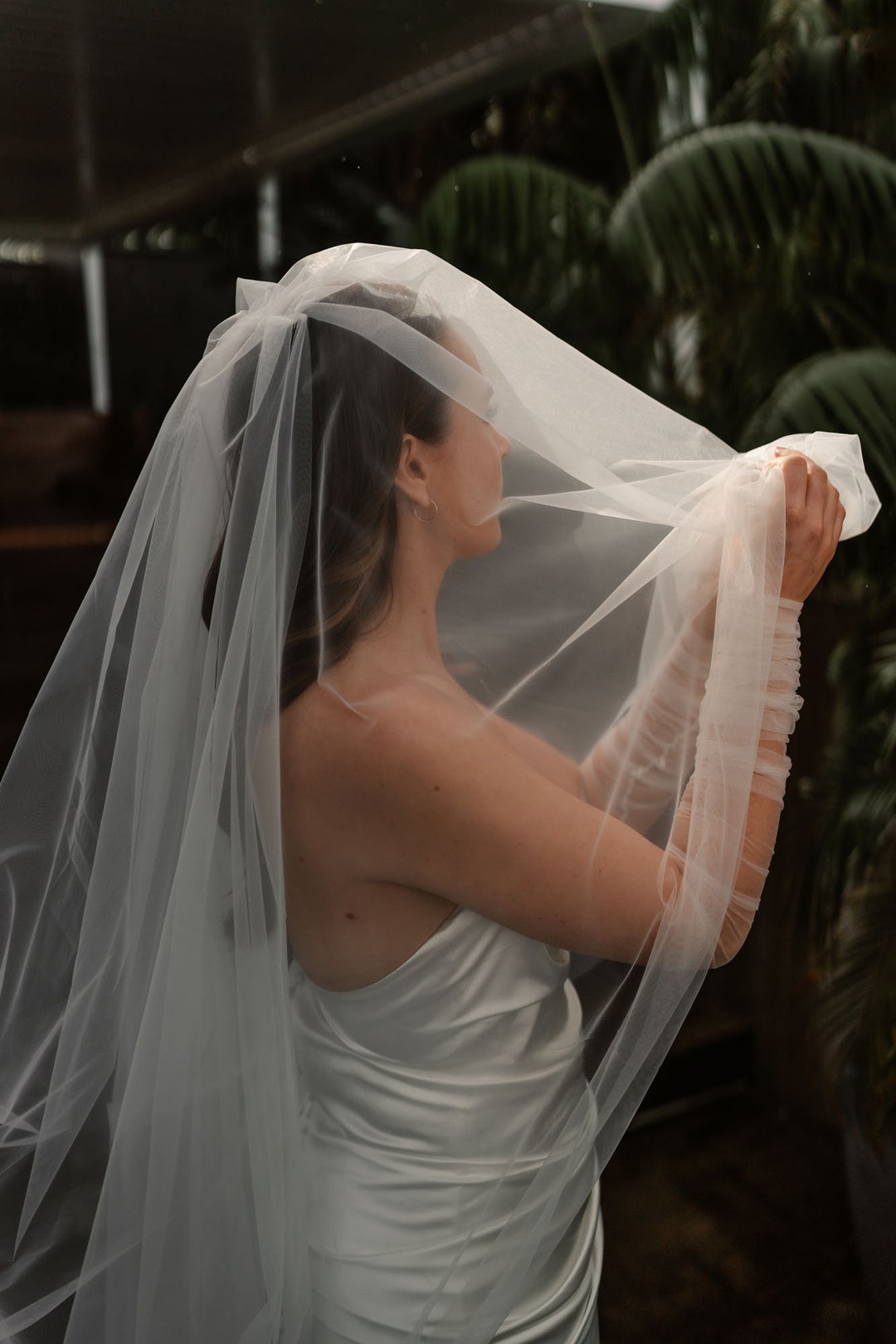 Modern Veil Extra Wide Double Layered Two Tier Veil Barely There Ivory ...