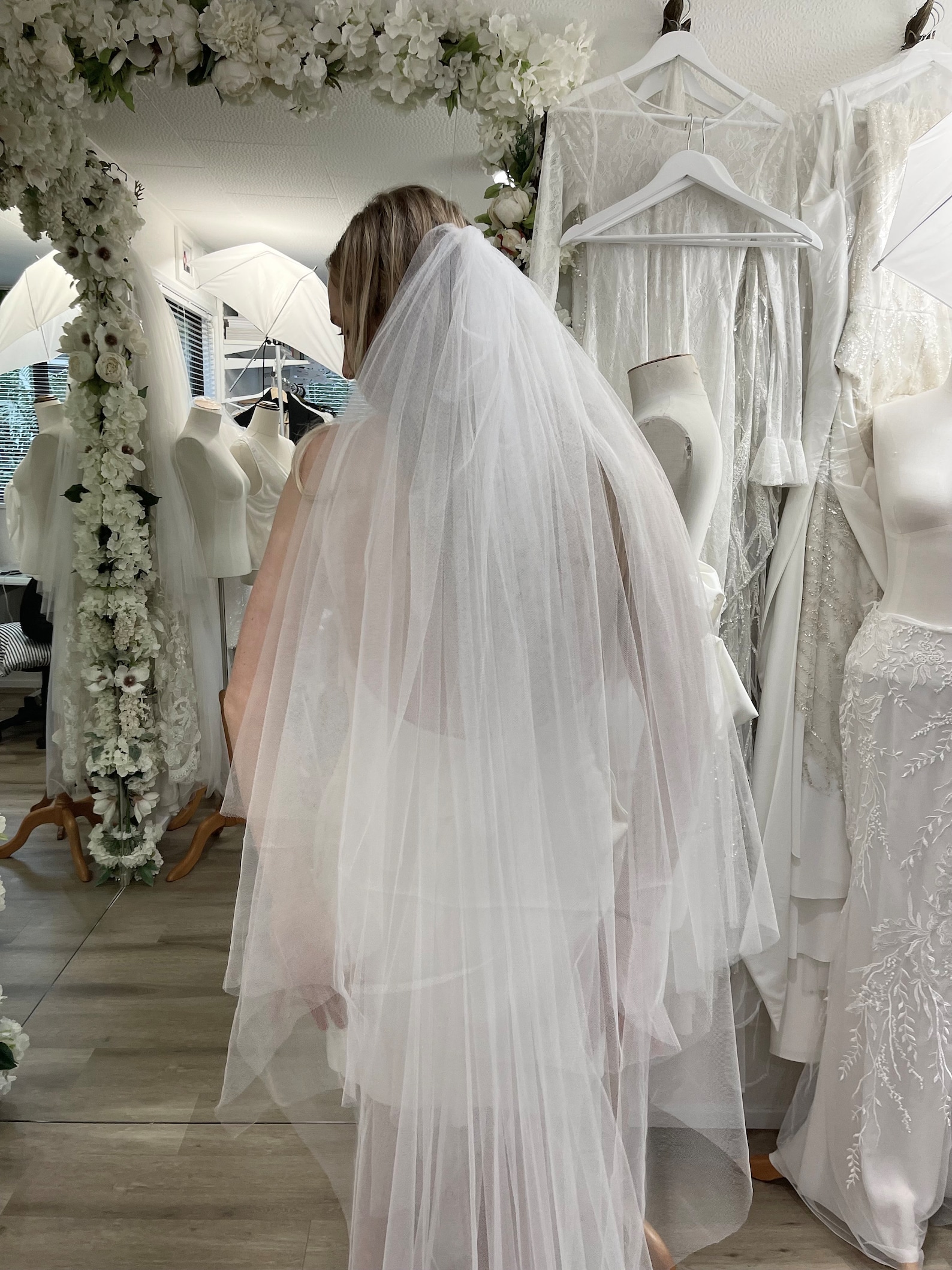 Modern Veil Extra Wide Double Layered Two Tier Veil Barely - Etsy