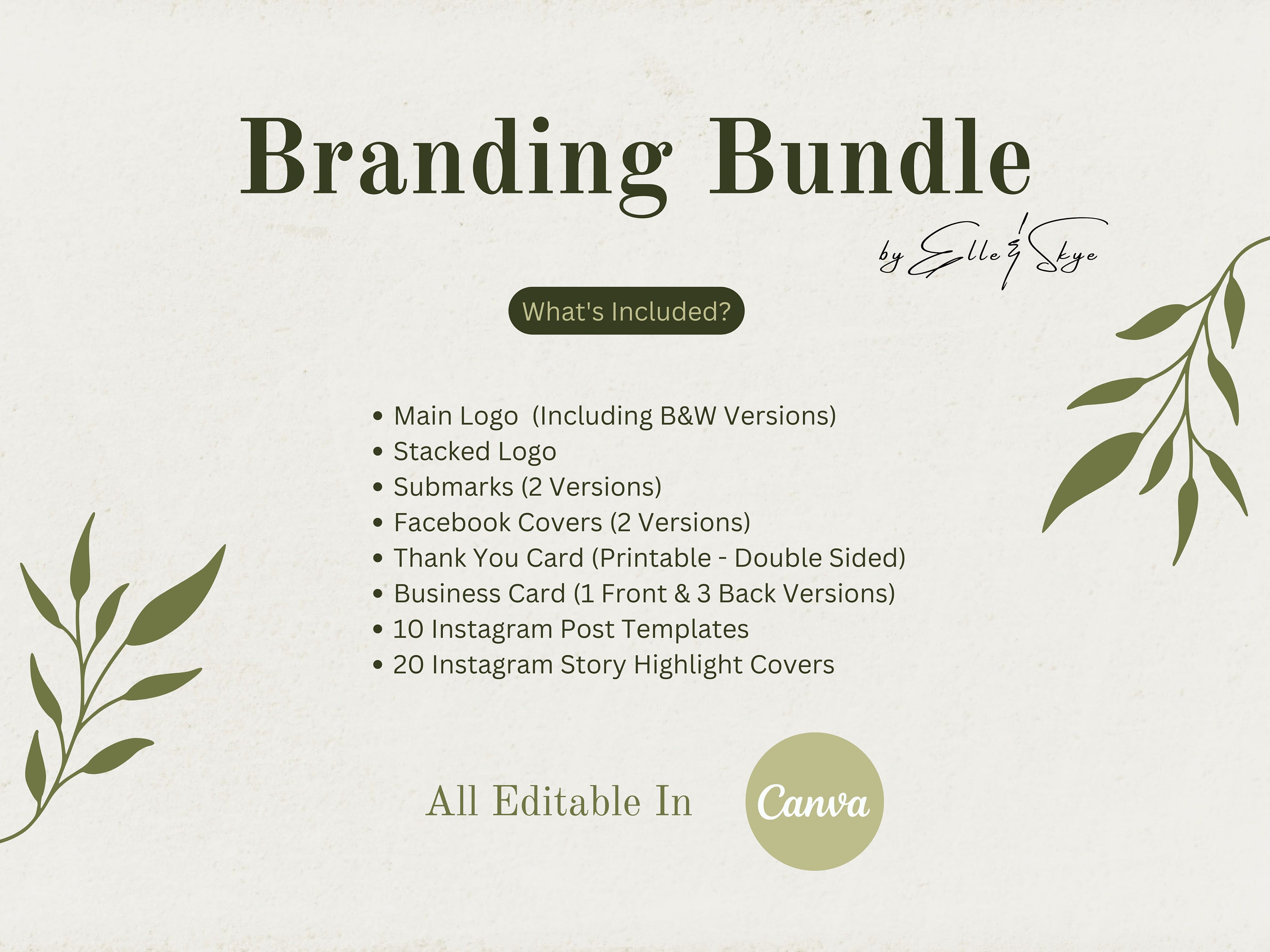 Branding Bundle Luxe Landscape DIY Canva Lawn Care Logo Templates ...