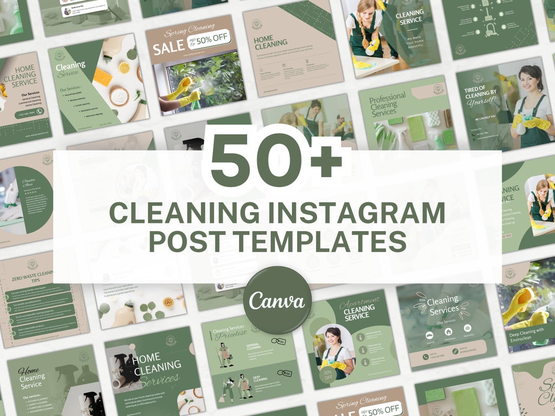 50+ Cleaning Instagram Post Templates for Canva - Cleaning Business ...