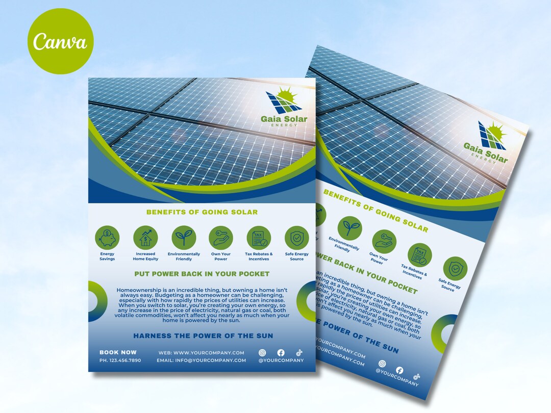 Solar Energy Flyer Template Printable Solar Flyer Renewable - Etsy