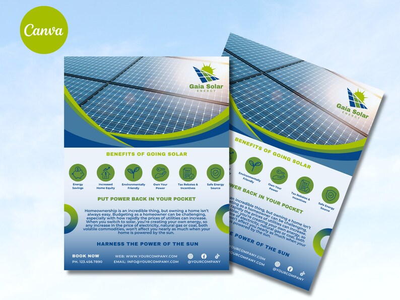 Solar Energy Flyer Template Printable Solar Flyer Renewable - Etsy