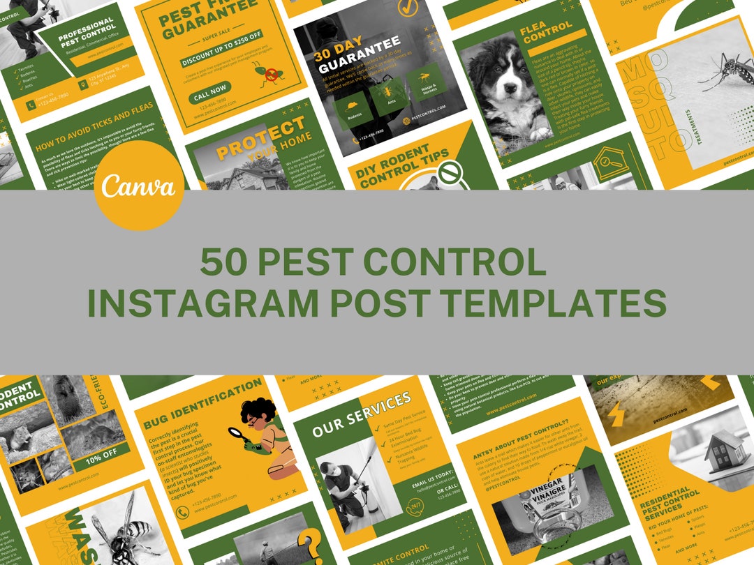 50 Pest Control Instagram Post Templates for Canva - Etsy