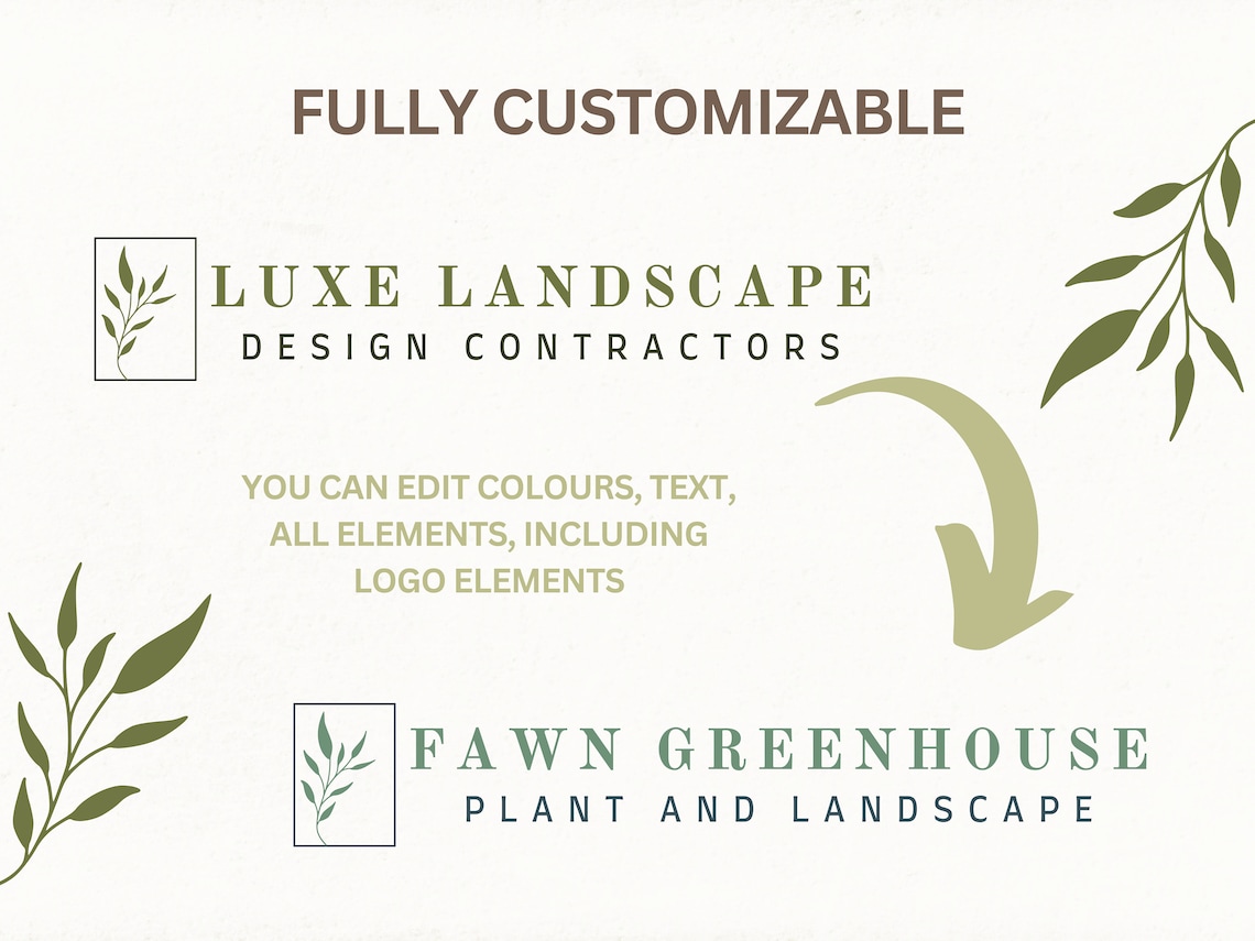 Branding Bundle Luxe Landscape DIY Canva Lawn Care Logo Templates ...