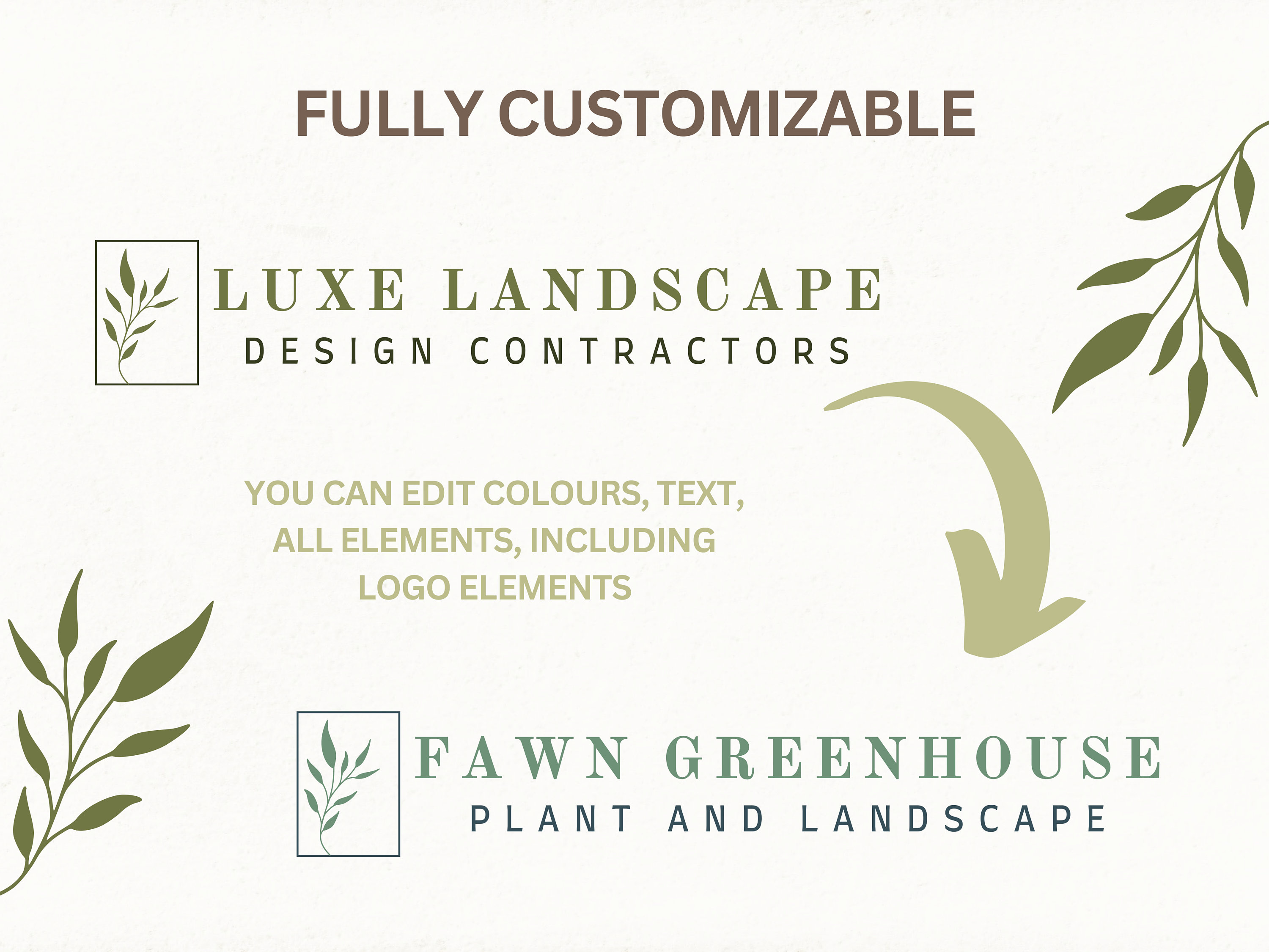 Branding Bundle Luxe Landscape DIY Canva Lawn Care Logo Templates ...