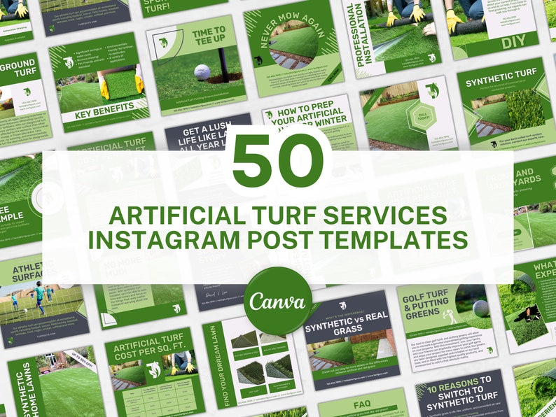 50 Artificial Turf Instagram Post Templates for Canva | Synthetic Grass ...