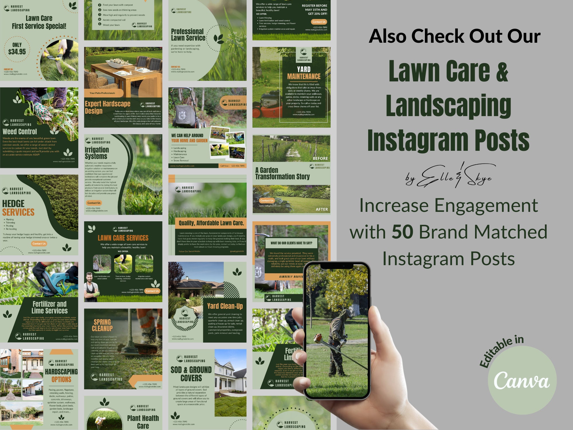 Landscaping Flyer Template, Printable Gardening Flyer, Lawn Care Flyer ...
