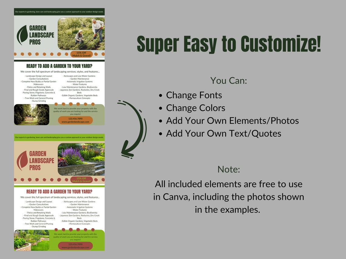 Landscaping Flyer Template, Printable Gardening Flyer, Lawn Care Flyer ...