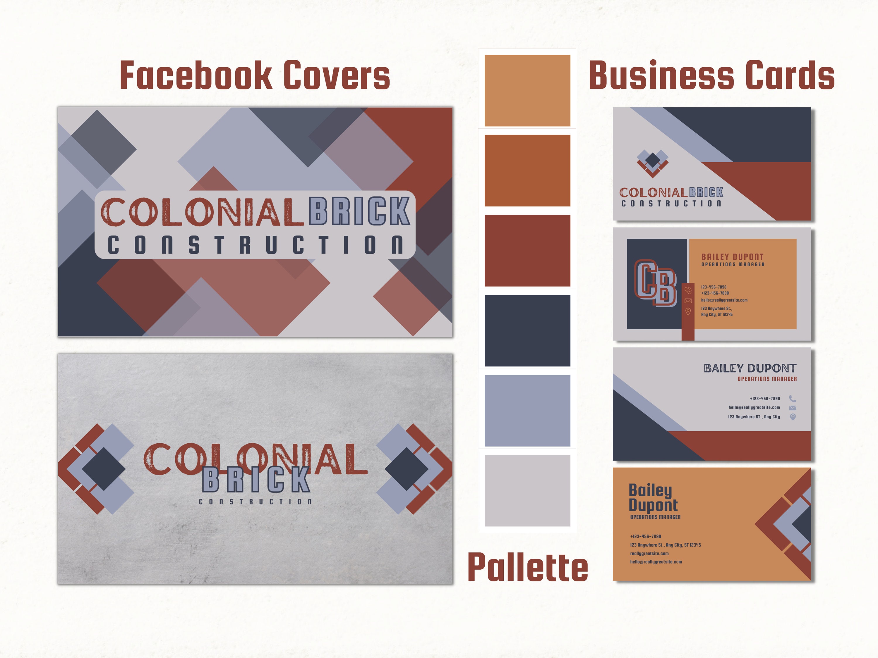 Branding Bundle Colonial Brick DIY Canva Construction Logo Templates ...