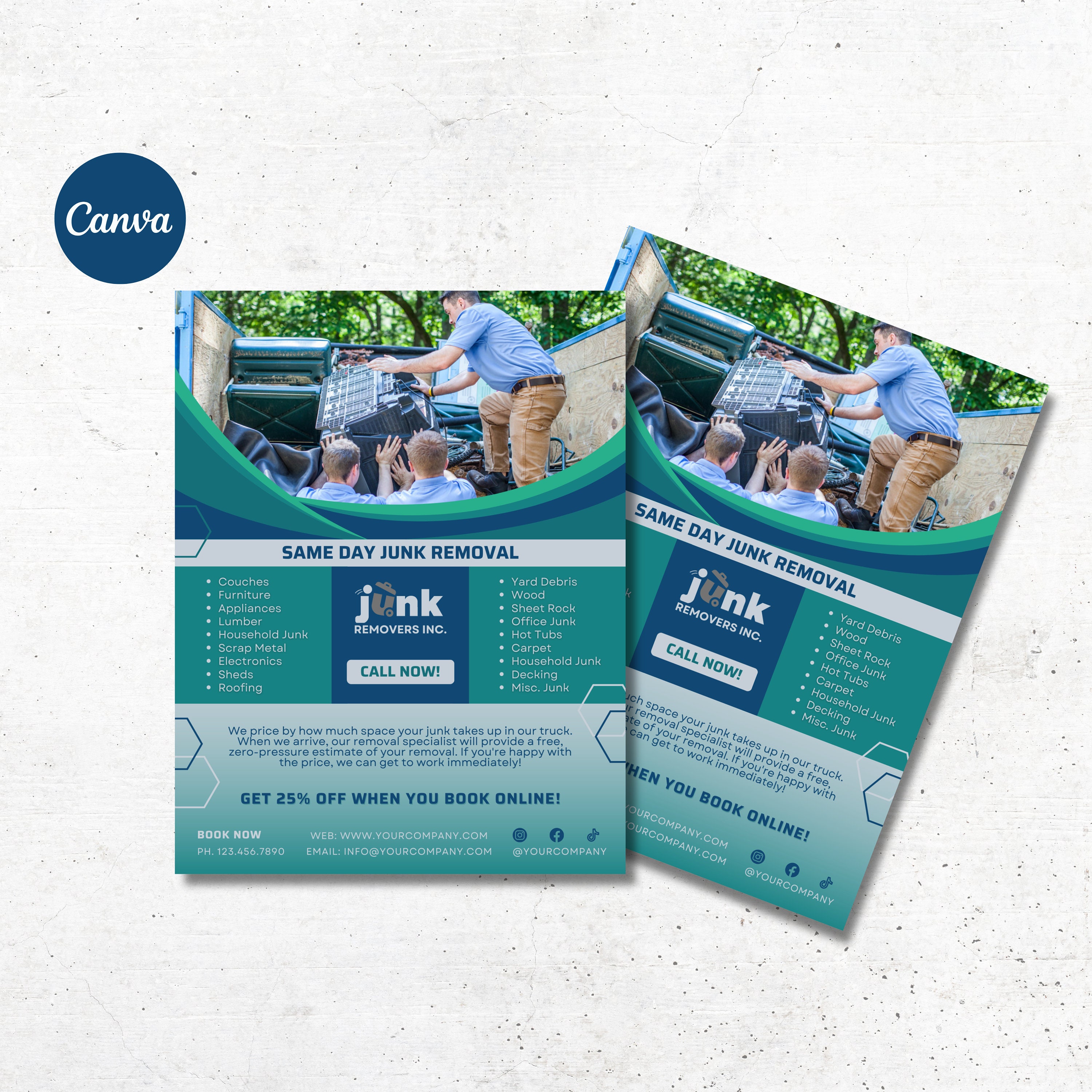 Junk Removal Services Flyer Template, Printable Garbage Hauling Flyer ...