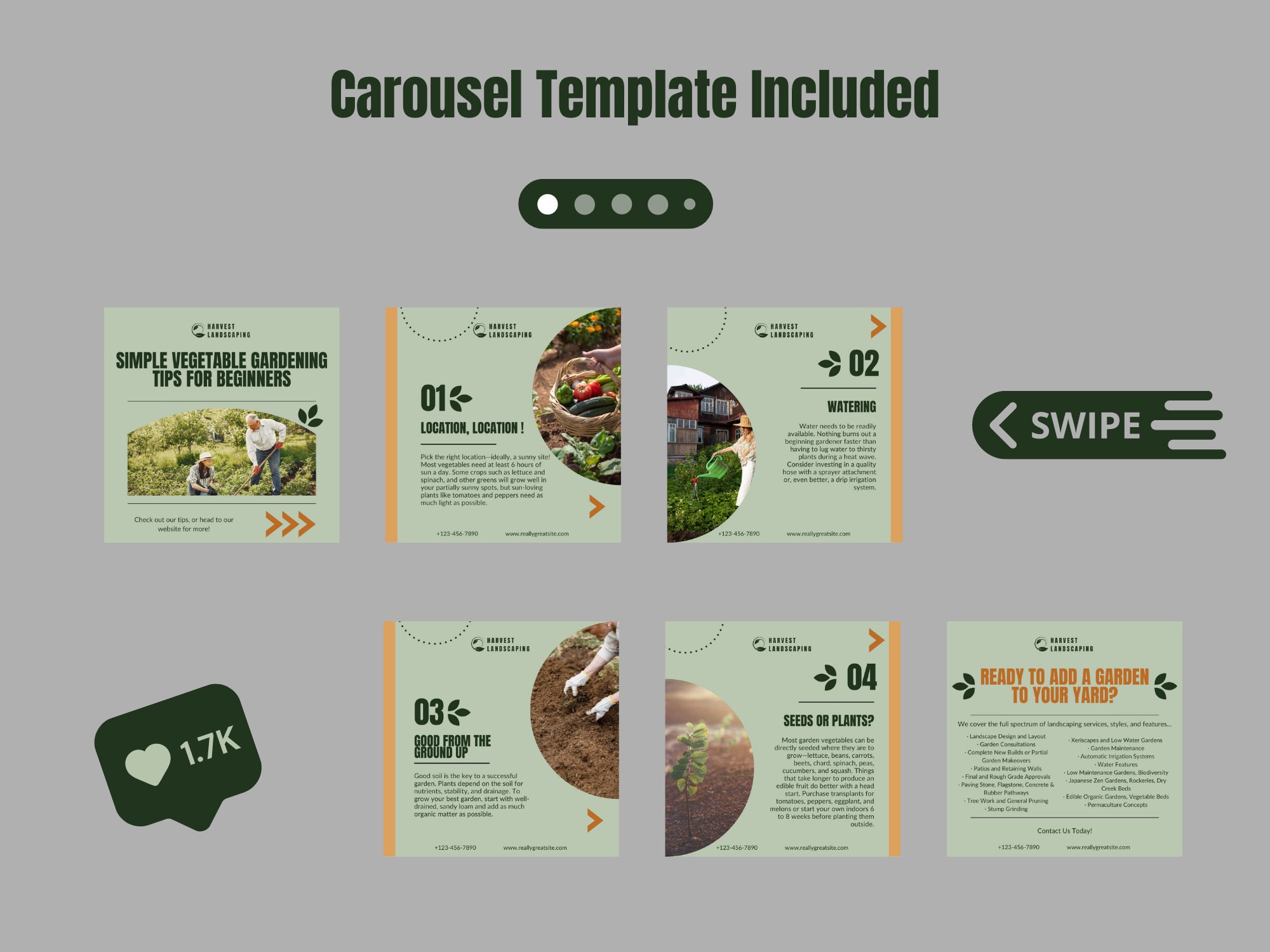 50 Landscaping & Lawn Care Instagram Post Templates for Canva Yard ...