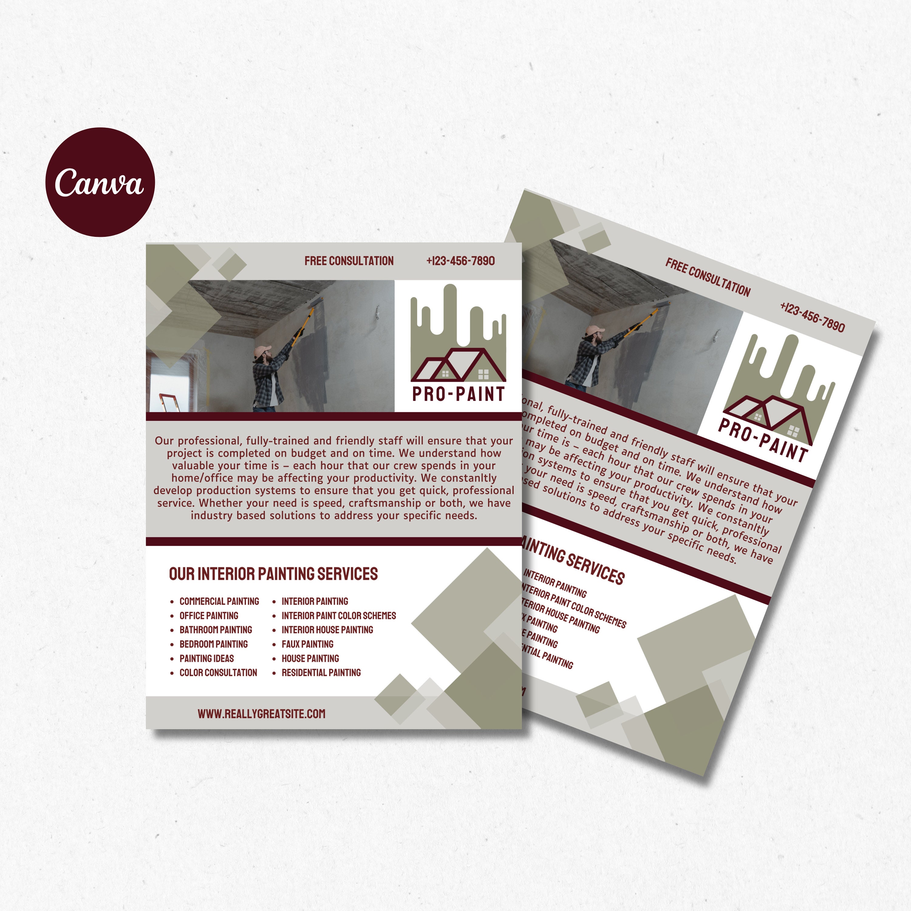 Painting Service Flyer Template, Printable Painter Flyer, Home Painting ...