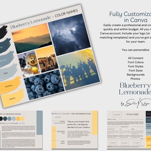 Blueberry Lemonade Brand Palette, Editable Canva Colour Palette With ...