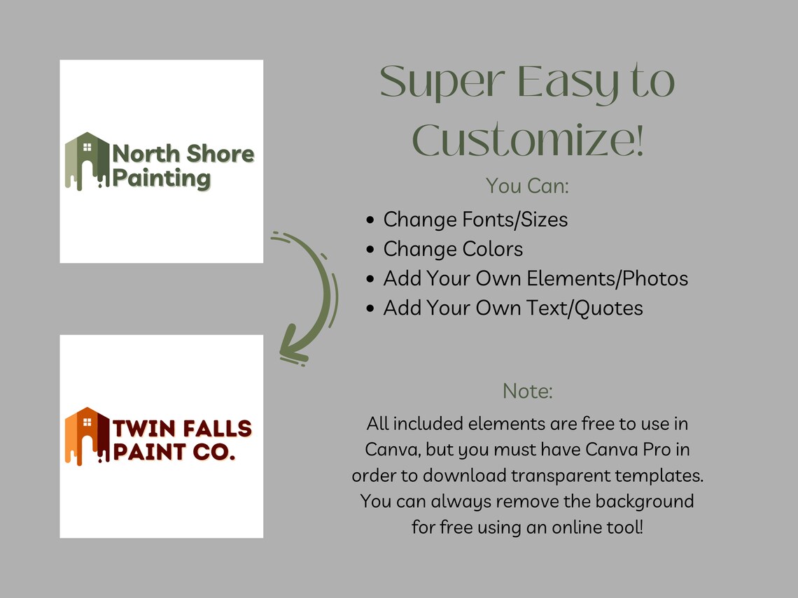 10 DIY Painters Logo Templates for Canva | Painting Business Logo ...