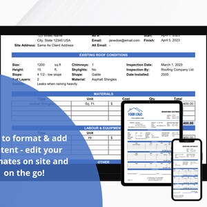 Excel Roofing Estimate Template | Roofer Quote Template | Simple ...