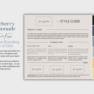 Blueberry Lemonade Brand Palette, Editable Canva Colour Palette With ...